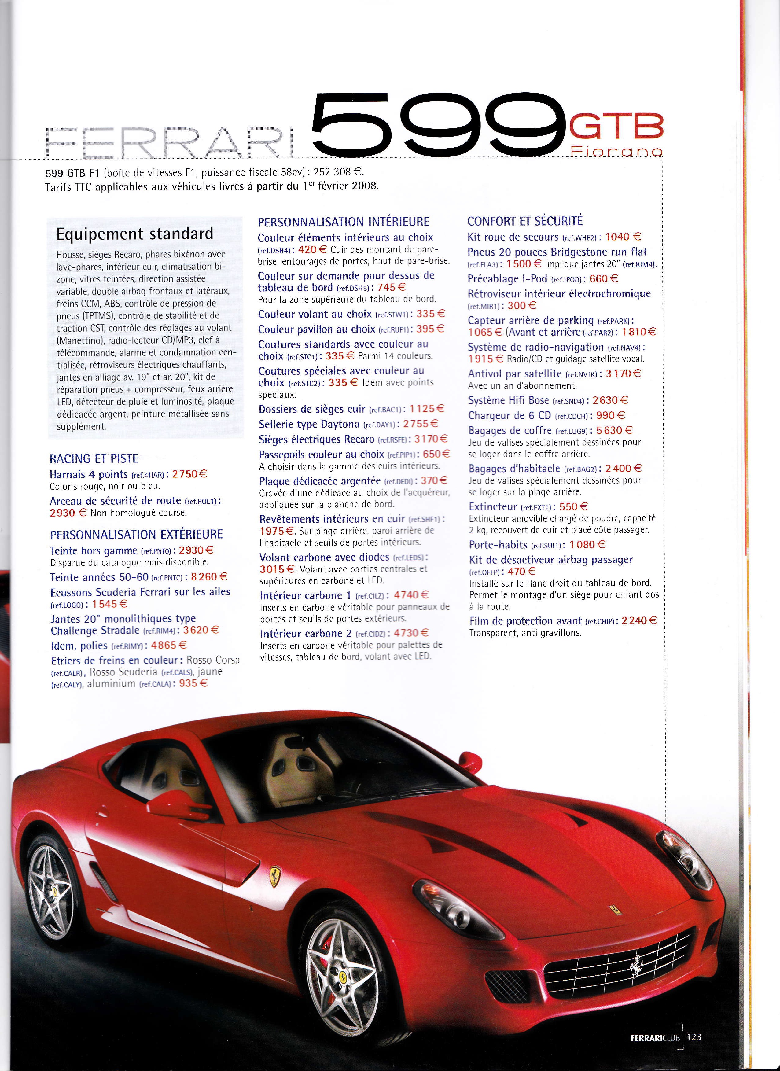 Ferrari 599 GTB Fiorano , les options . - Ferrari 12Cilindri - 812 ...