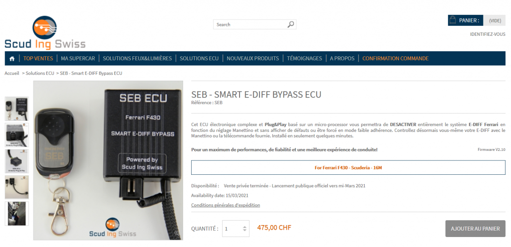 F430 : sauver votre E-diff grâce au Smart E-DIFF Bypass ECU de Scud Ing ...